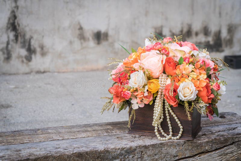 Bouquet flower in vase stock photo. Image of nature, decoration - 96554016