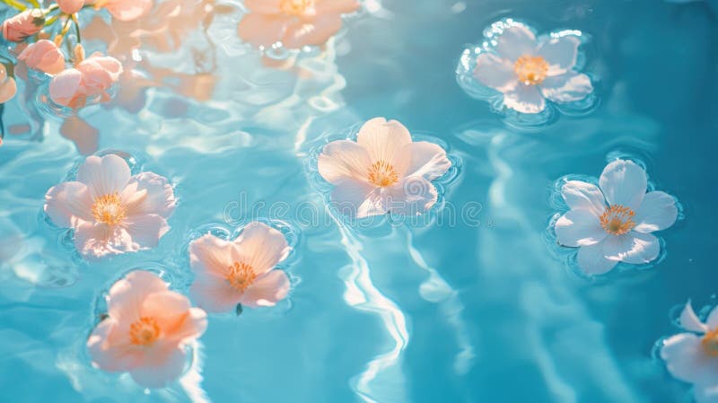 Floating flowers in pool stock image. Image of bouquets - 388519871