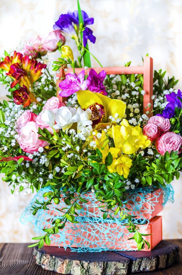 Bouquet of Fresh Spring Flowers Close Up Stock Image - Image of flower ...