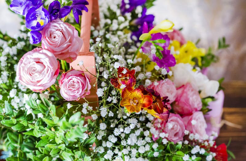 Bouquet of Fresh Spring Flowers Close Up Stock Image - Image of beauty ...