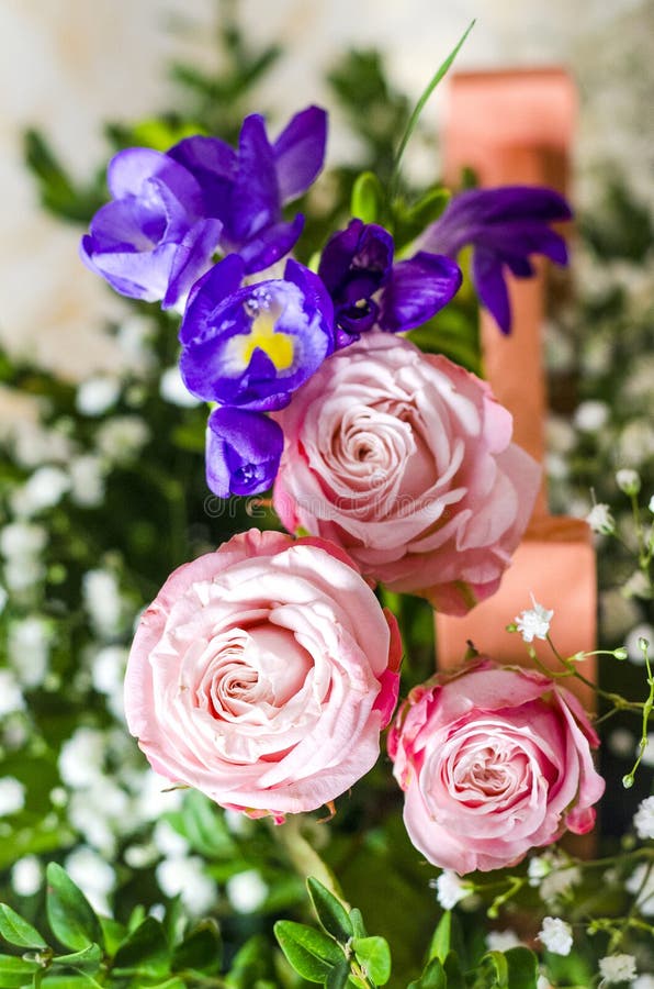 Bouquet of Fresh Spring Flowers Close Up Stock Photo - Image of ...