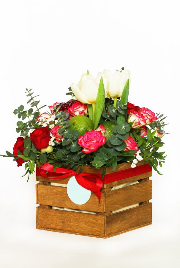 Bouquet with Fruit and Flowers Stock Image - Image of bouquet ...