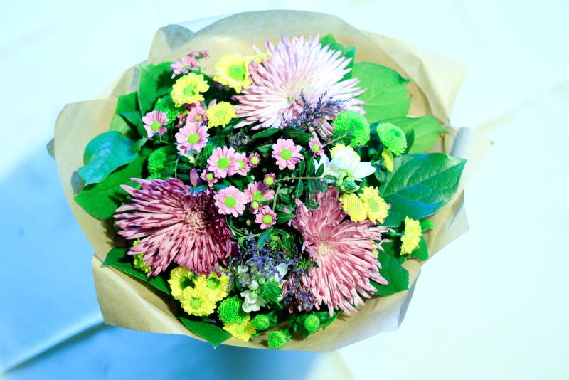 Bouquet Full of Fresh Spring Flowers Detail Stock Image - Image of full ...
