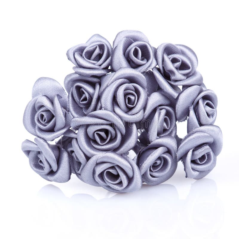 Bouquet of Gray Roses on a White Background Stock Photo - Image of ...