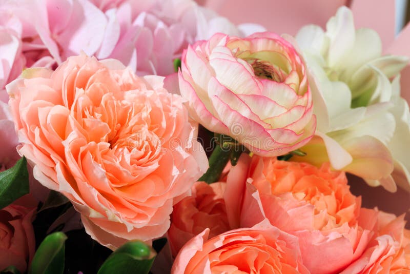 Bouquet of Mixed Spring Flowers Close-up View - Image Stock Image ...