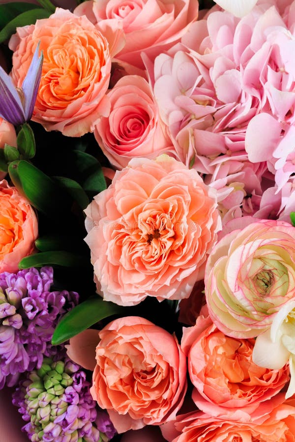 Bouquet of Mixed Spring Flowers Close-up View - Image Stock Image ...