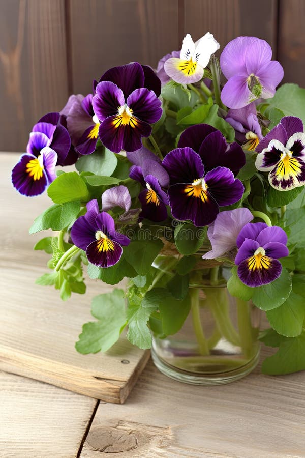 Bouquet of Pansy Flowers, Ai Generative Stock Illustration ...