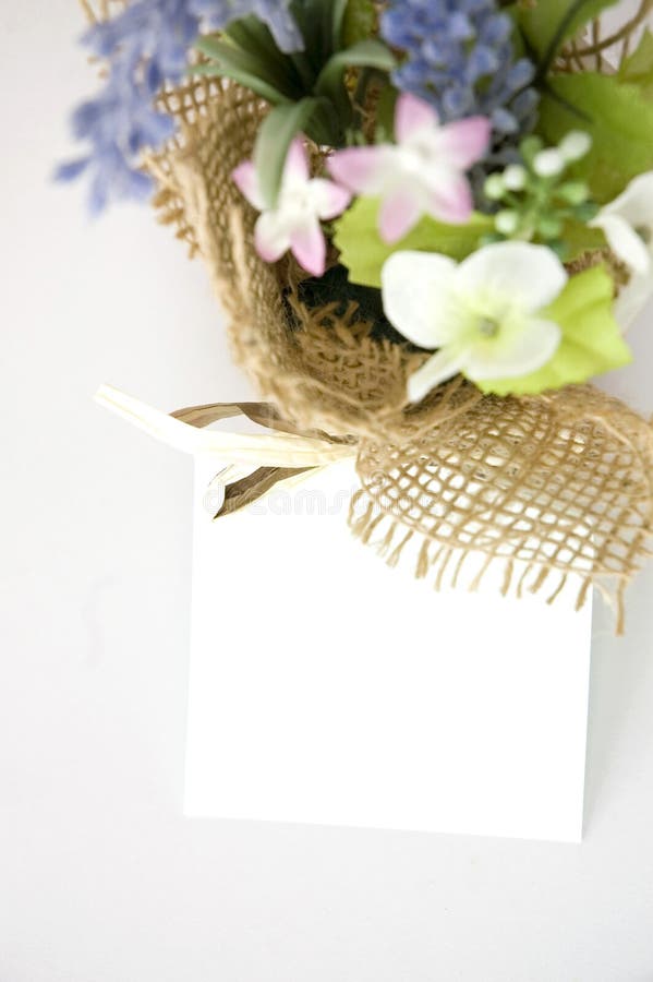 Bouquet with paper note stock photo. Image of invitation - 26835564