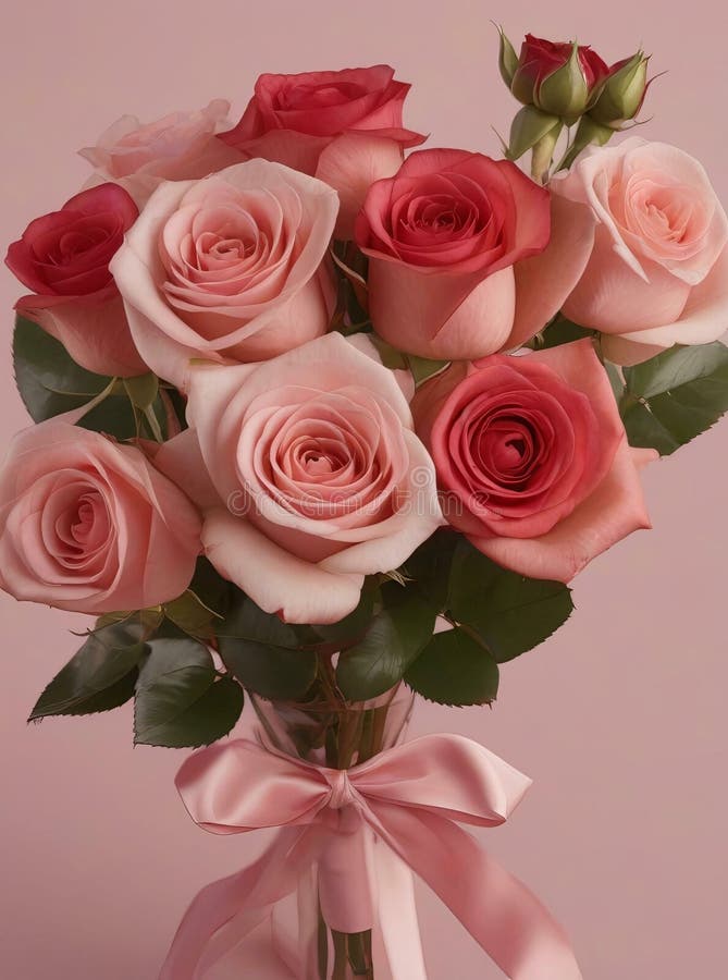 Bouquet of Pink Roses Bunch of Roses Bouquet of Roses Stock ...
