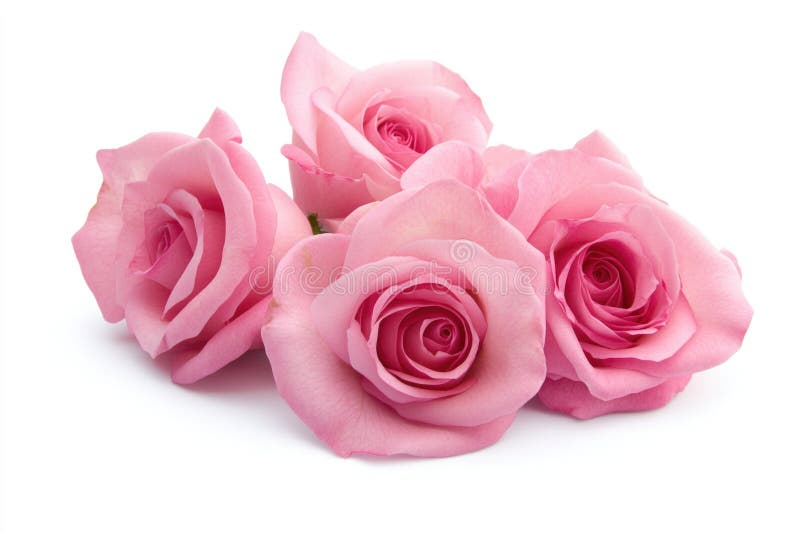 A Bouquet of Pink Roses on a Clean White Surface Stock Image - Image of ...
