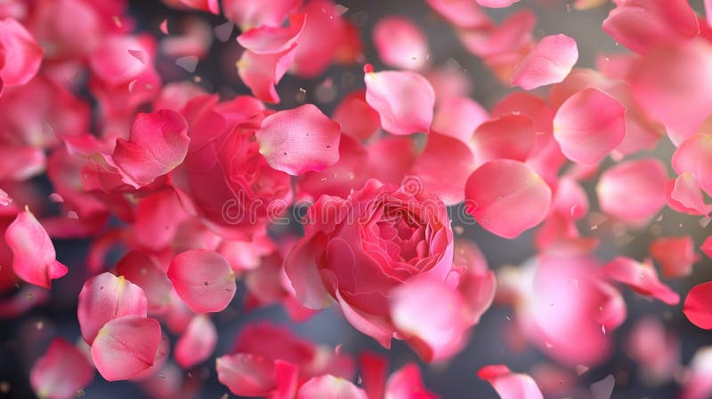A Bouquet of Pink Roses Suspended in Mid-air Stock Photo - Image of ...