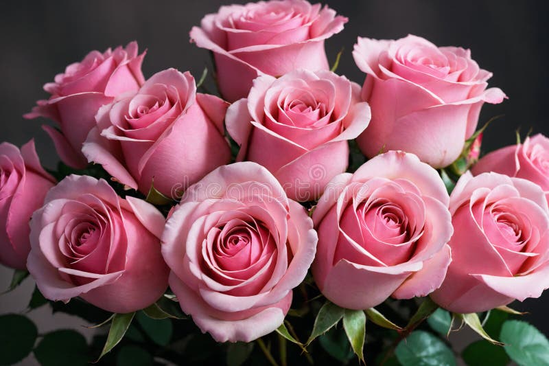 Bouquet of Pink Roses - Symbol of Love Stock Illustration ...