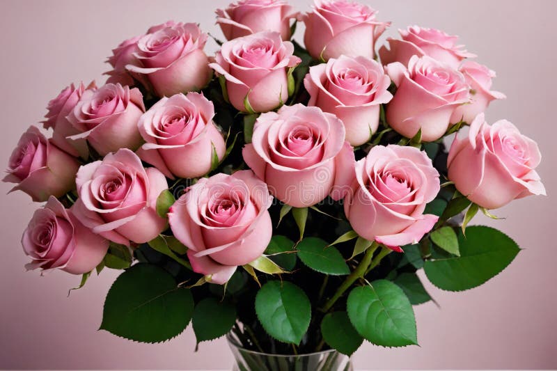 Bouquet of Pink Roses - Symbol of Love Stock Illustration ...