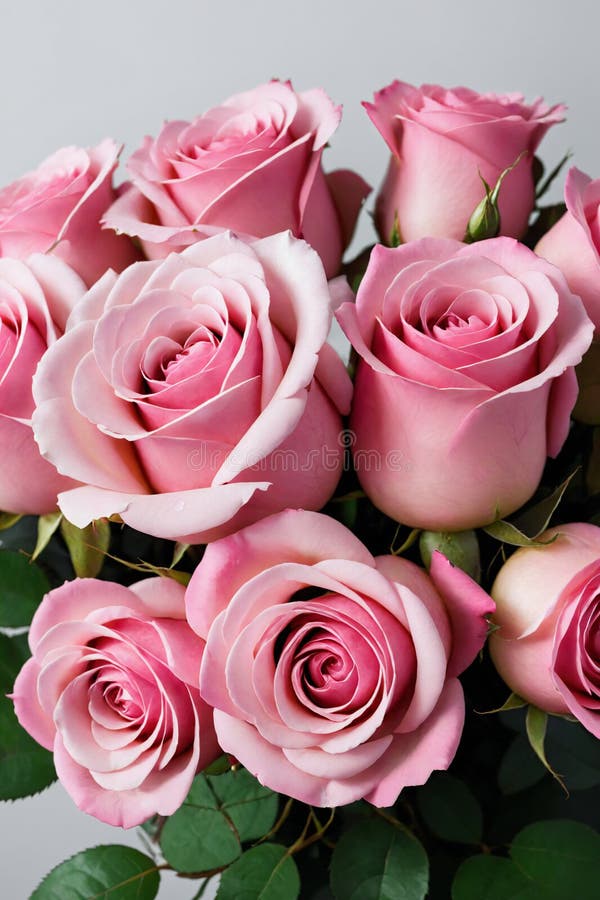 Bouquet of Pink Roses - Symbol of Love Stock Illustration ...