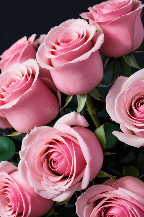 Bouquet of Pink Roses - Symbol of Love Stock Illustration ...