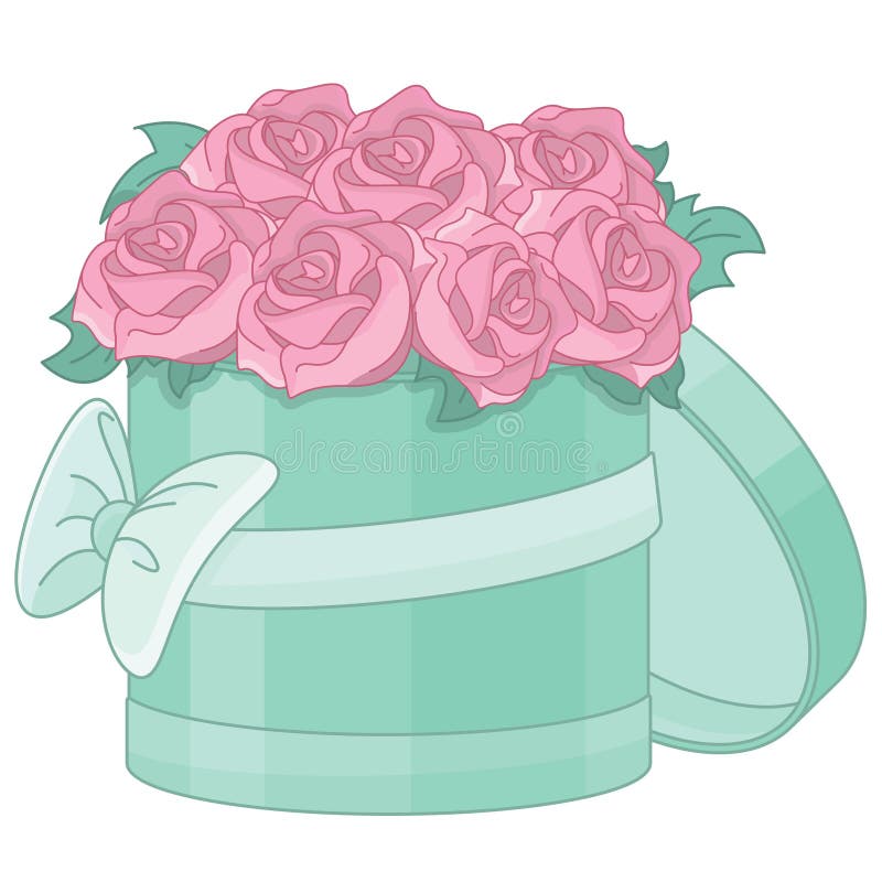 Bouquet of Pink Roses on White Background Stock Vector - Illustration ...