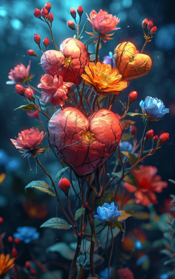 Blue Flowers in the Forest. Two Blue Wildflowers Growing on Mossy ...