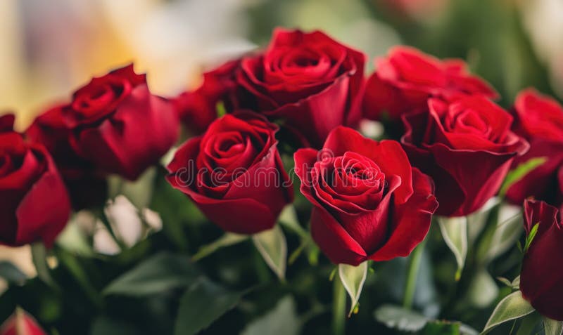 A bouquet of red roses stock photo. Image of floral - 345257540