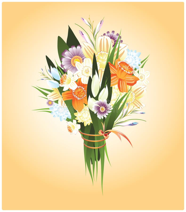 Floral Bouquet Illustration Stock Vector - Illustration of floral ...