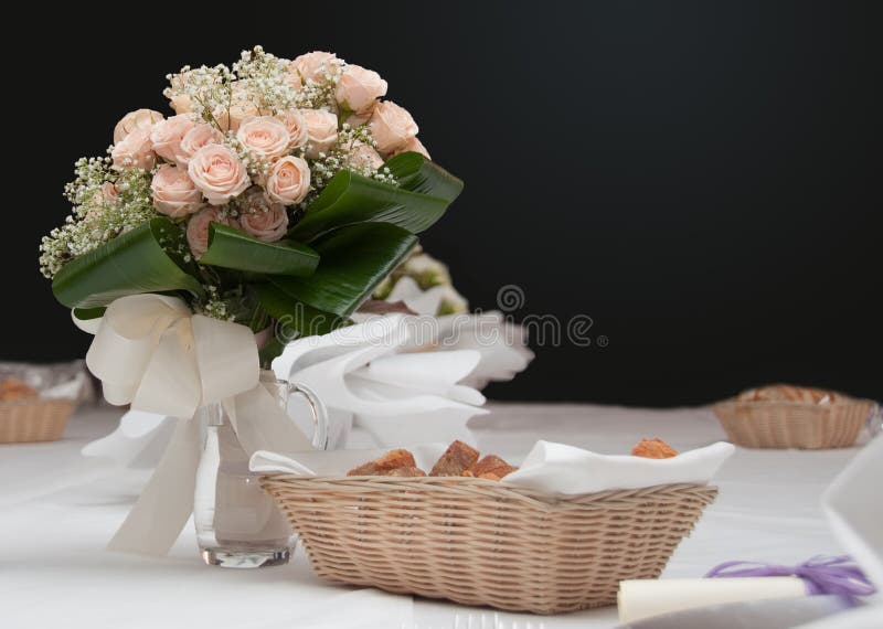 Bouquet on the table stock image. Image of roses, festivity - 13626739