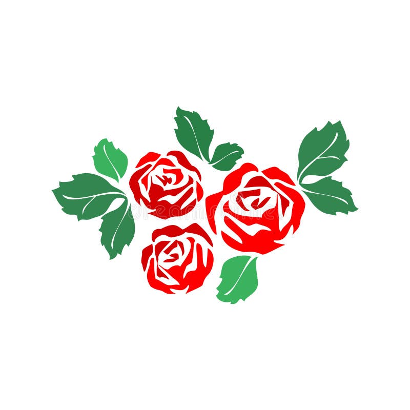 Bouquet of three roses stock vector. Illustration of bloom - 323008975