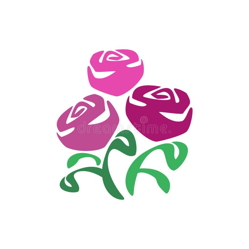 Bouquet of three roses stock vector. Illustration of floral - 323009033
