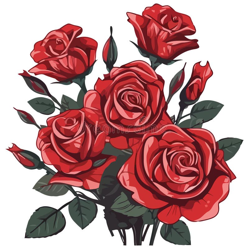 Bouquet vector of roses stock vector. Illustration of design - 276016887