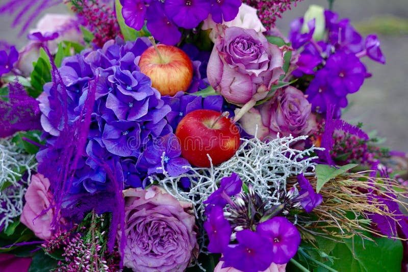 Bouquet of violet flowers stock photo. Image of celebration - 60456394