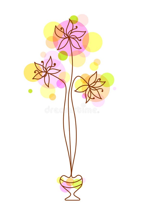 Bouquet with wase stock vector. Illustration of greeting - 14384309