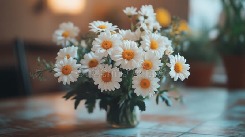 Daisies on the table stock photo. Image of floral, centerpiece - 4202816
