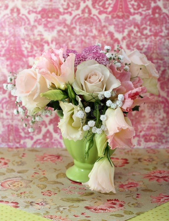 Bouquet of White and Pink Roses Stock Image - Image of pink, blossom ...