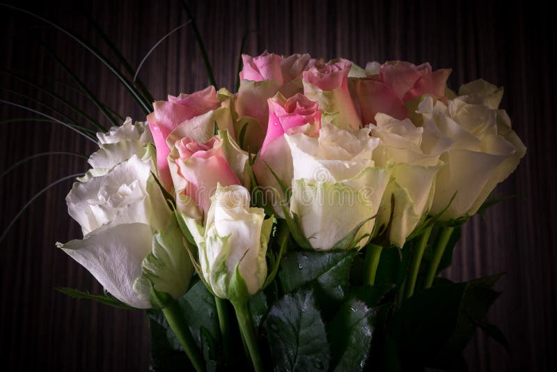 Big Bouquet of White and Pink Roses for Different Occasions, Wishes and ...