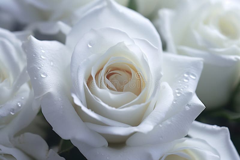 Bouquet of White Roses. Generated by AI Stock Illustration ...