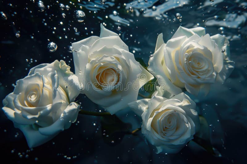 Roses Floating Gently Water Surface Stock Photos - Free & Royalty-Free ...