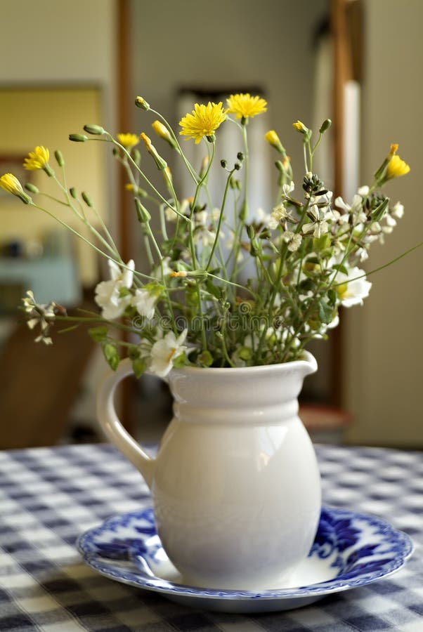 Bouquet of Wild Flowers in a Pitcher Stock Photo - Image of wildflower ...