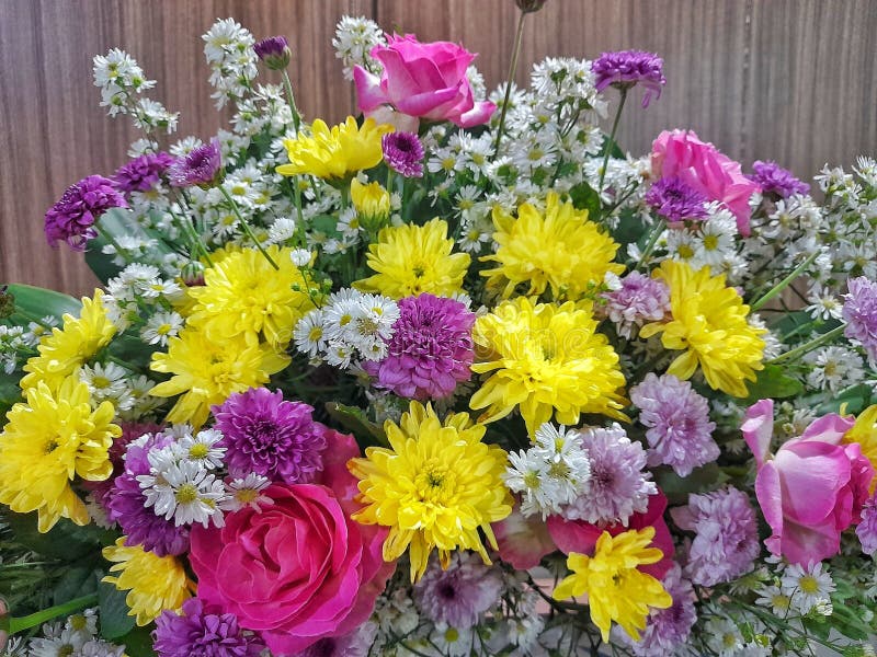 Bouquets of Different Colors and Types of Flowers Stock Photo - Image ...