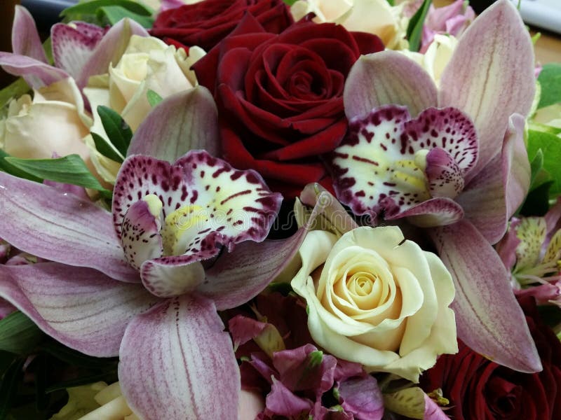 Bouquette of Flowers on the Desk Stock Image - Image of beautiful ...