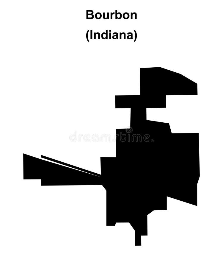 Bourbon outline map stock vector. Illustration of silhouette - 387282100