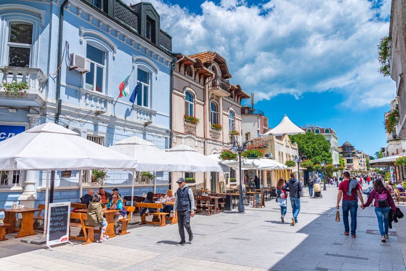 Bourgas, Bulgaria, May 23, 2020: View of a Street in the Center ...