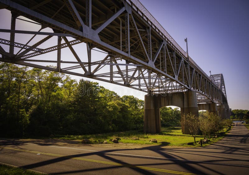 Bourne Bridge on Cape Cod. Abstract Shapes, Patterns and Shadows. Stock ...