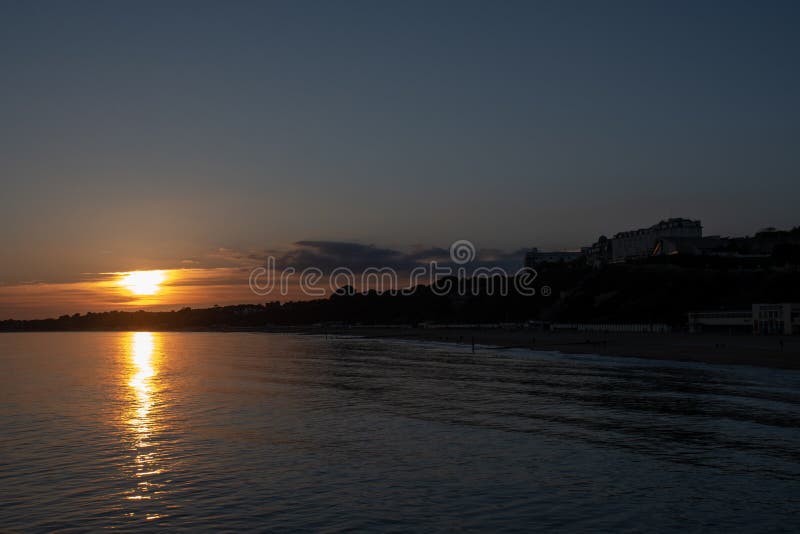 Bournemouth Dorset UK at Sunset Evening Stock Image - Image of pier ...