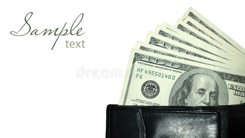 Bourse Noire Avec Des Dollars Photo stock - Image du image, personne ...