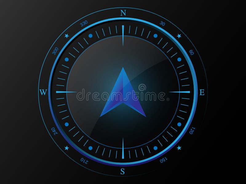 Boussole moderne bleue illustration de vecteur. Illustration du ...