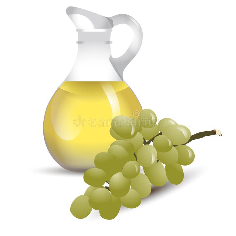 Bouteille Au Vinaigre Avec Du Raisin Illustration de Vecteur ...