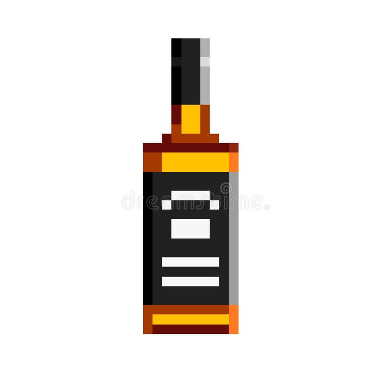 Bouteille De Pixel De Whiskey Illustration de Vecteur - Illustration du ...