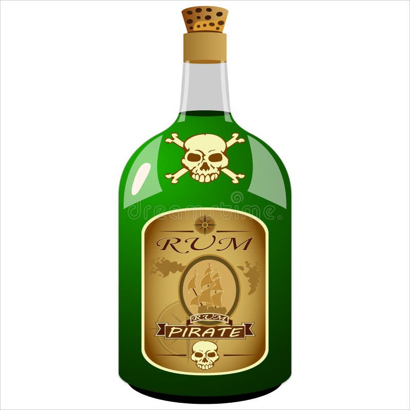 Bouteille De Rhum De Pirate Illustration de Vecteur - Illustration du ...