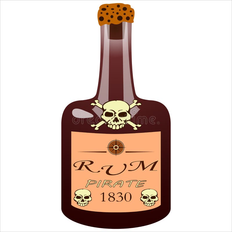 Bouteille De Rhum De Pirate Illustration de Vecteur - Illustration du ...