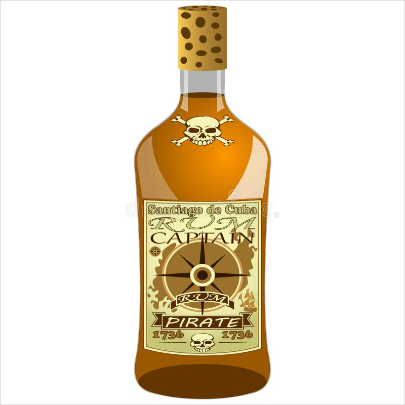 Bouteille De Rhum De Pirate Illustration de Vecteur - Illustration du ...
