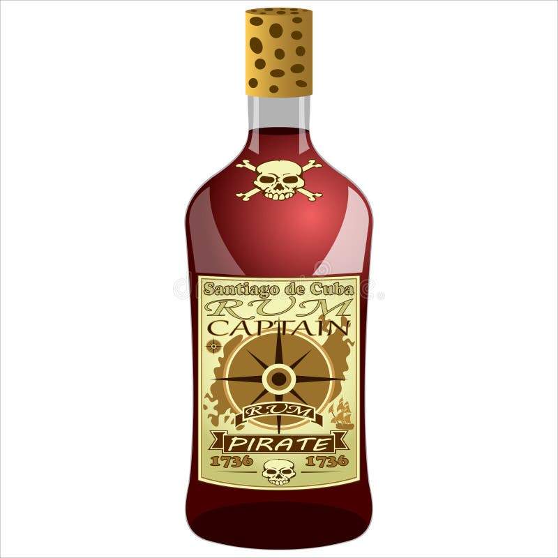 Bouteille De Rhum De Pirate Illustration de Vecteur - Illustration du ...