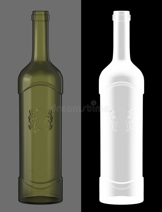 Bouteille De Vin En Verre Vert Illustration Stock - Illustration du ...